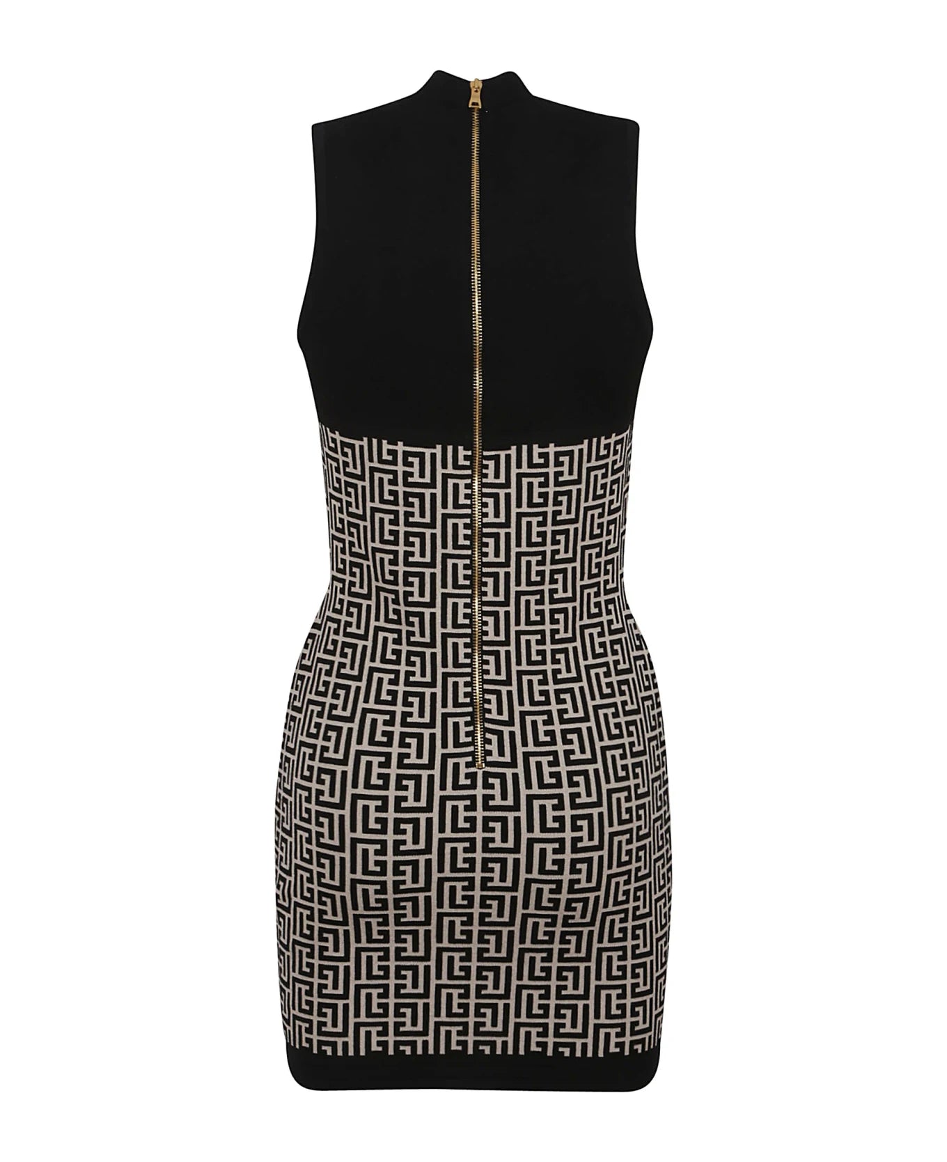 Balmain Women Monogrammed Bodycon Knit Dress Ivory/Black – Jet Mexico