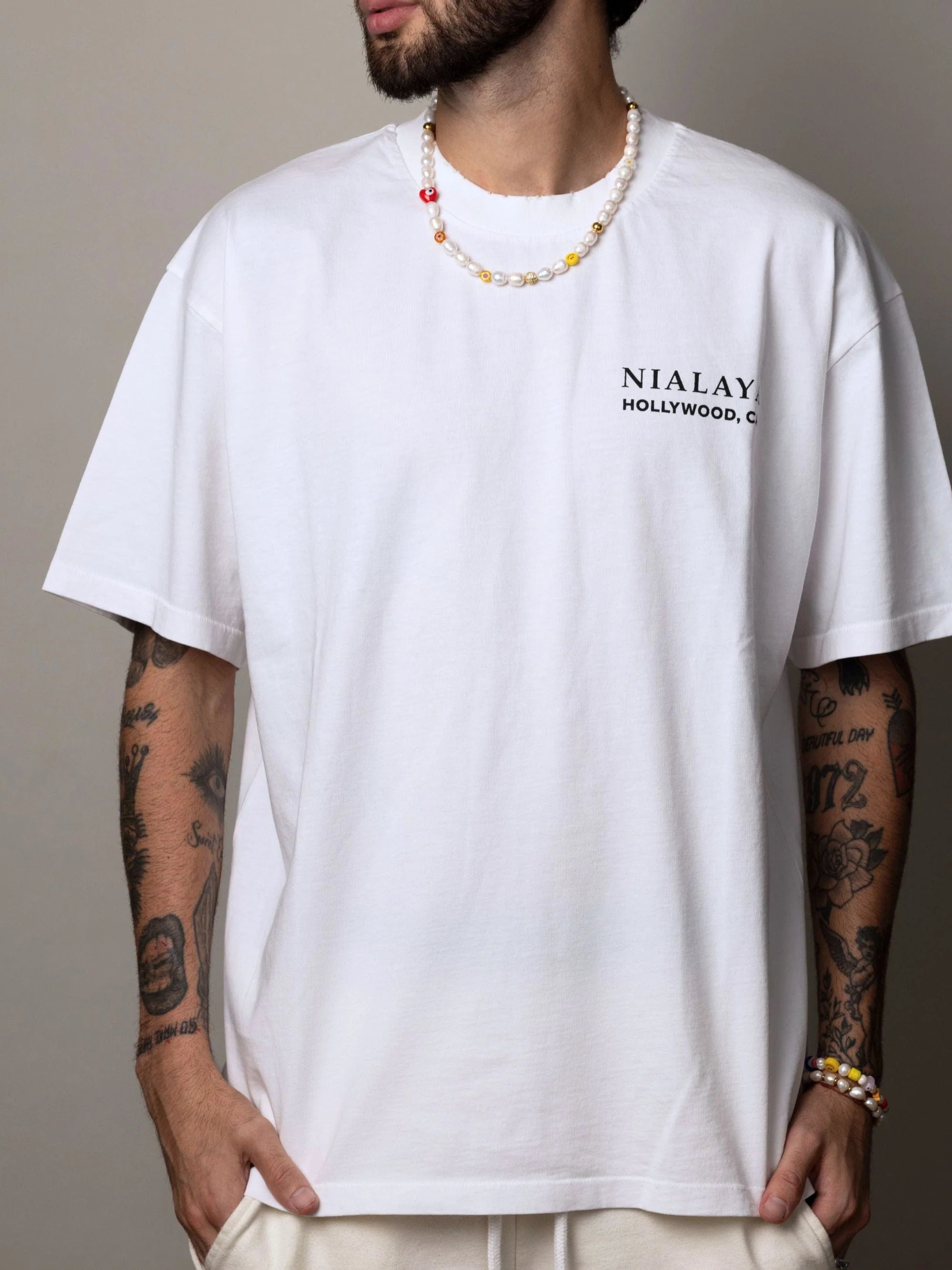 Classic Nialaya Logo Tee in White – Jet Mexico