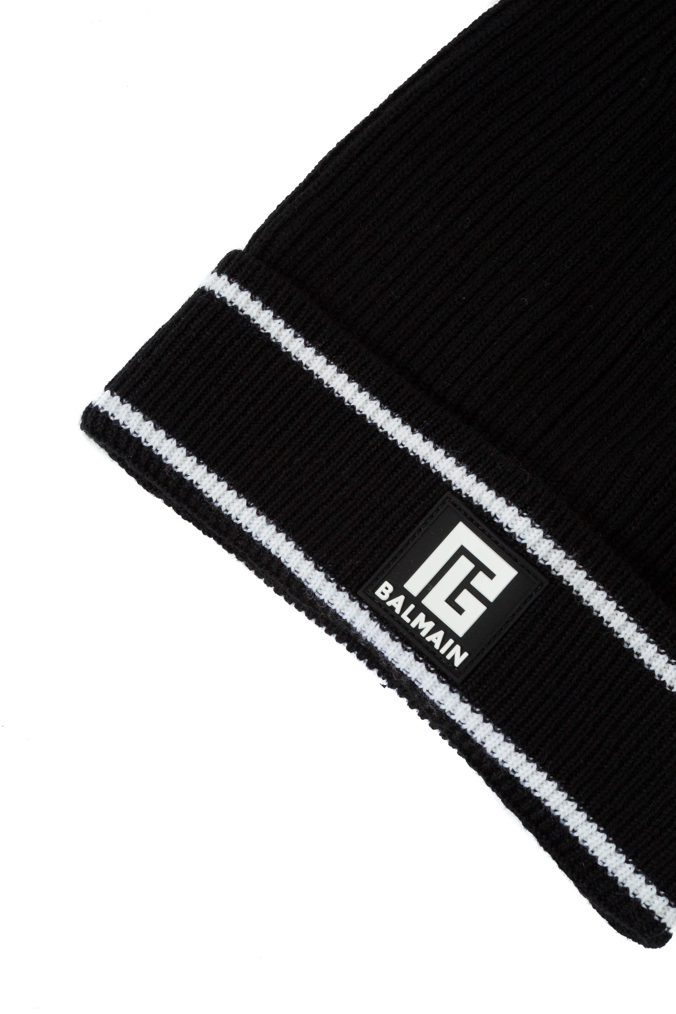 Balmain Wool Beanie With Embroidered Balmain Logo Black – Jet Mexico